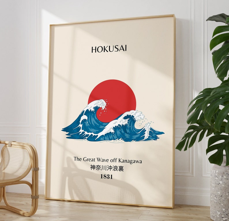 The Great Wave off Kanagawa Poster in a New Modern Art Shape - Etsy
