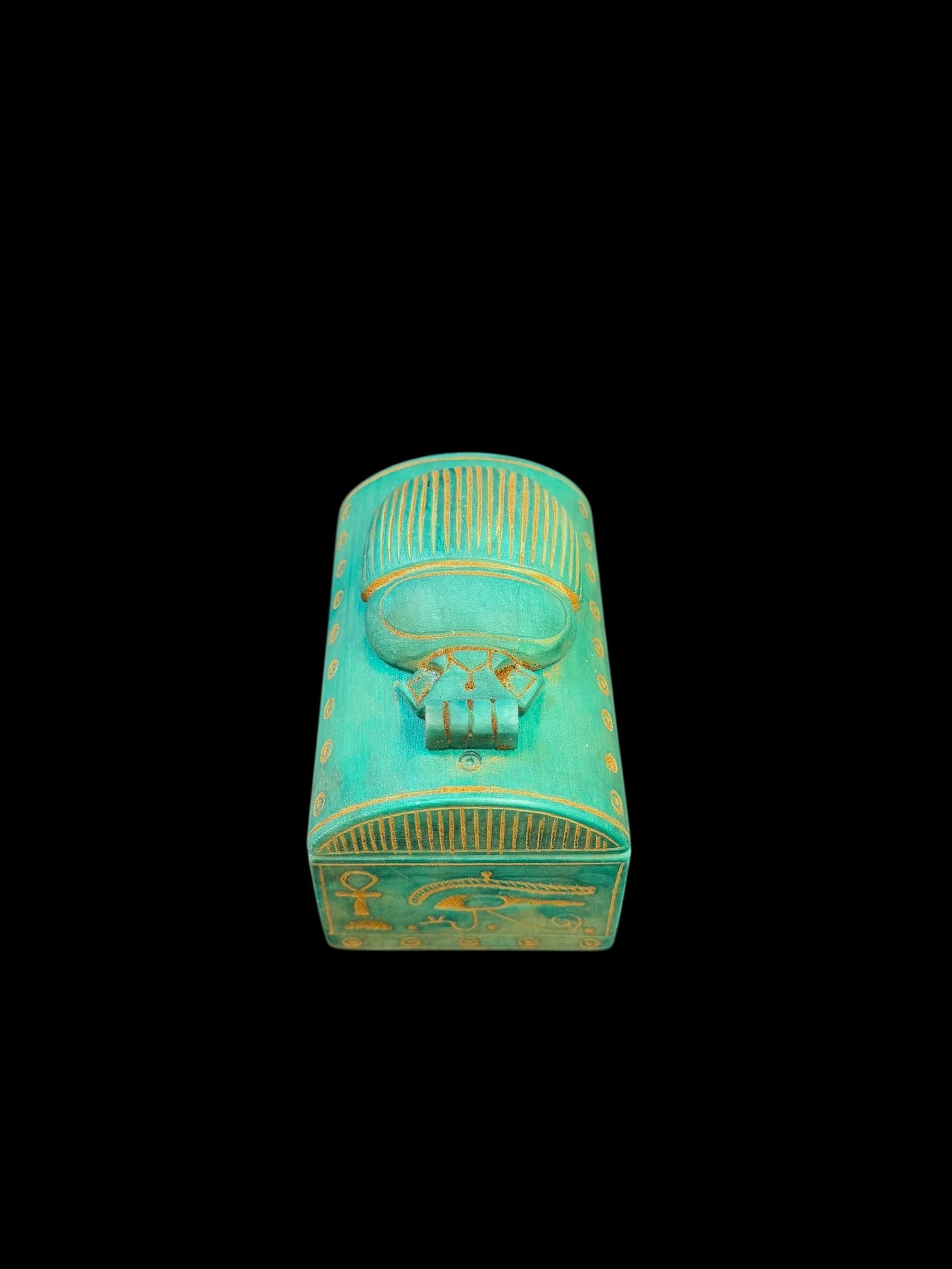 Sacred Scarab Ankh Box Turquoise Egyptian Memory Chest Mythical Symbol ...