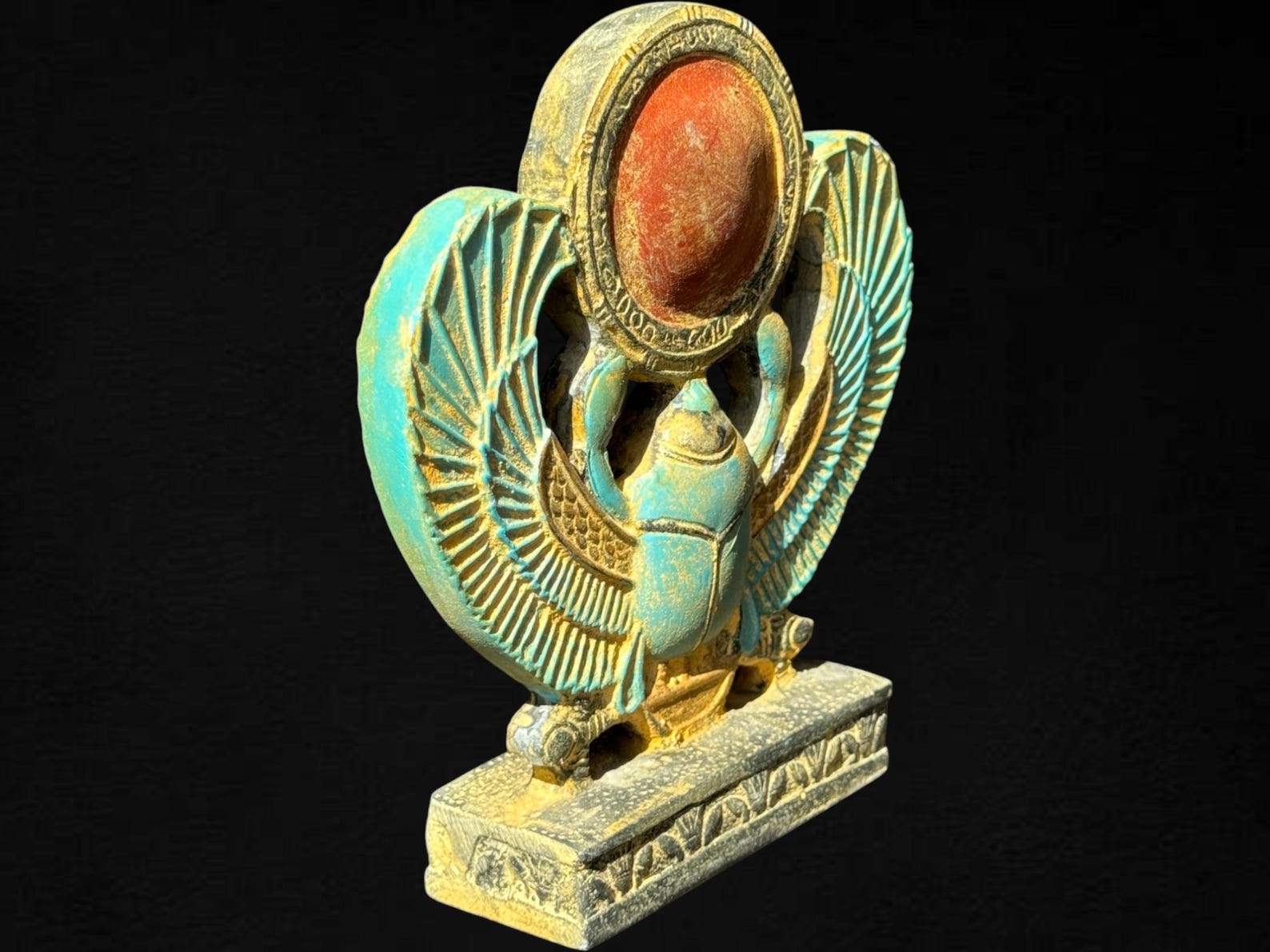 Handmade Winged Scarab Beetle Sculpture: Egyptian Khepri Statue - Etsy