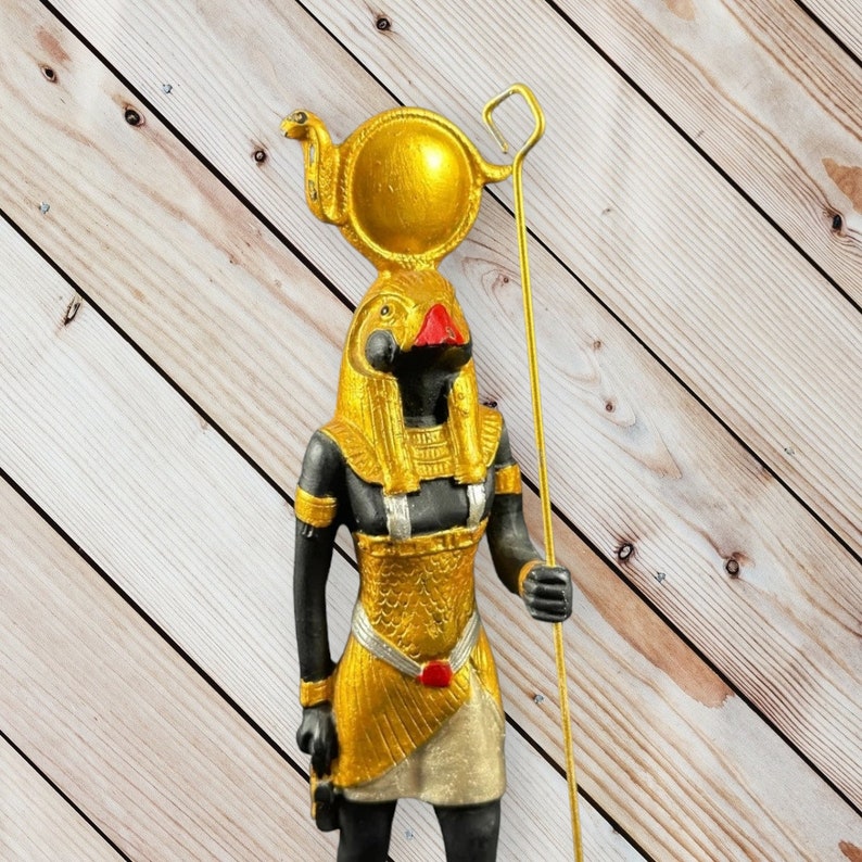 Ra Harakhte Sun God Crowned With a Solar Disk Green Ancient Egyptian ...