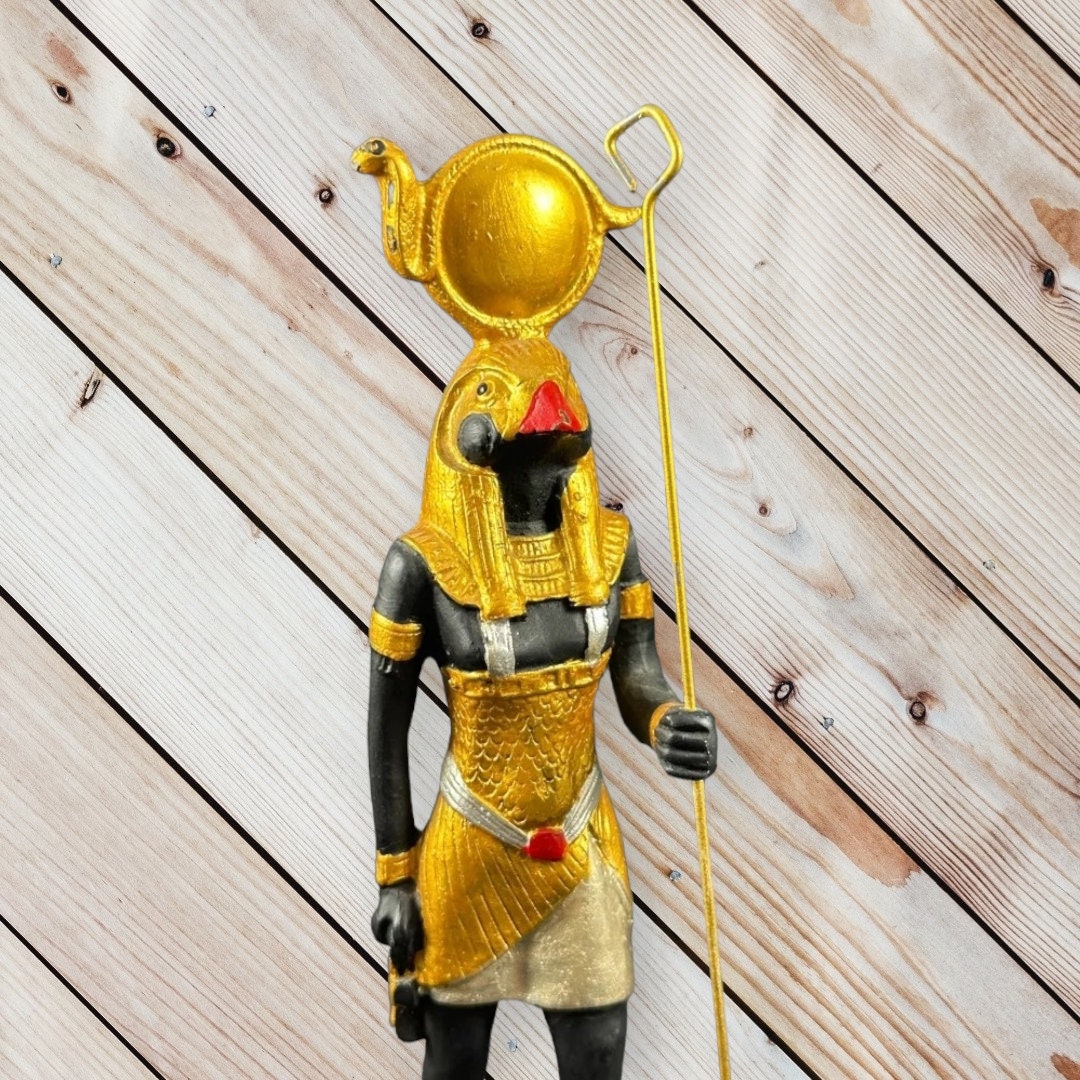 Ra Harakhte Sun God Crowned With a Solar Disk Green Ancient Egyptian ...