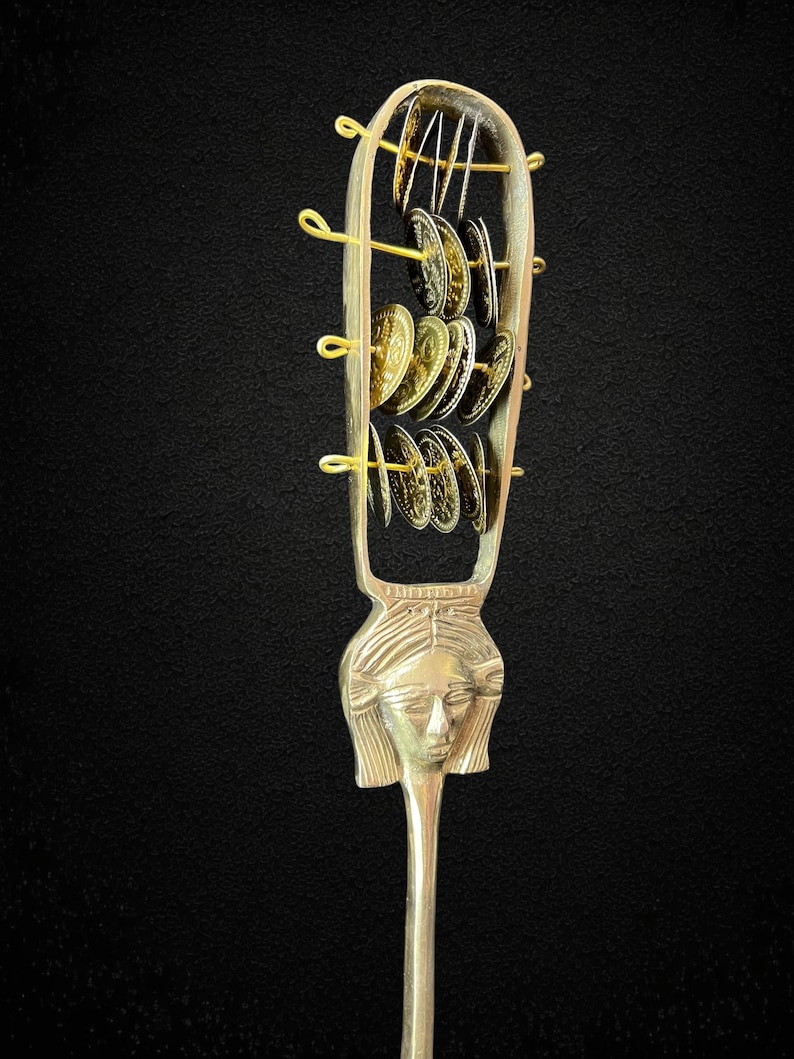 Rare Ancient Egyptian Brass Sistrum With Hathor Head Authentic Replica ...