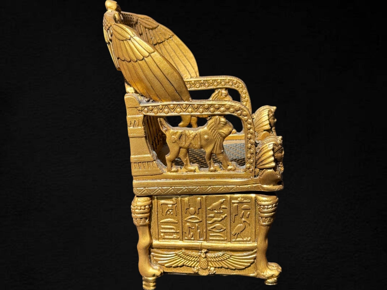 Handcrafted King Tut Throne Chair: Egyptian Decor With Lions - Etsy
