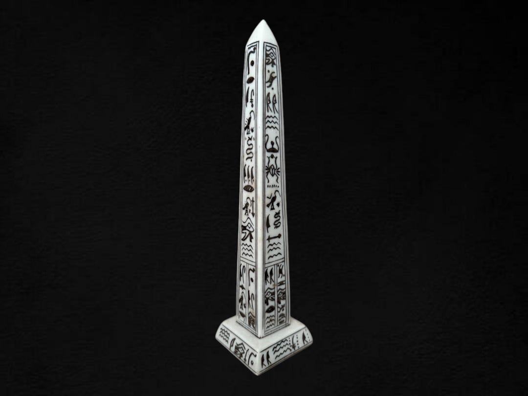 Unique Obelisk Statue With Hieroglyphic Symbols Ancient Egyptian ...