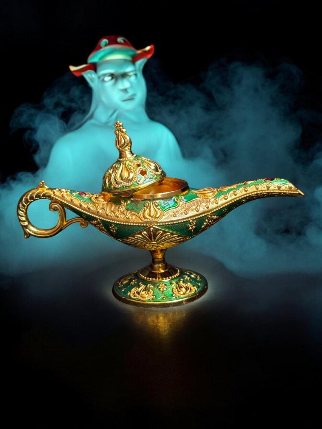 Aladdin Lamp Magic Genie Lamp Vintage Retro Colorful Wishing Incense ...