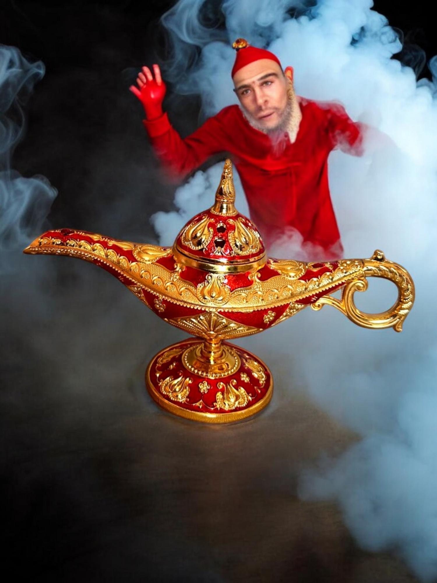 Aladdin Lamp Magic Genie Lamp Vintage Retro Colorful Wishing Incense ...