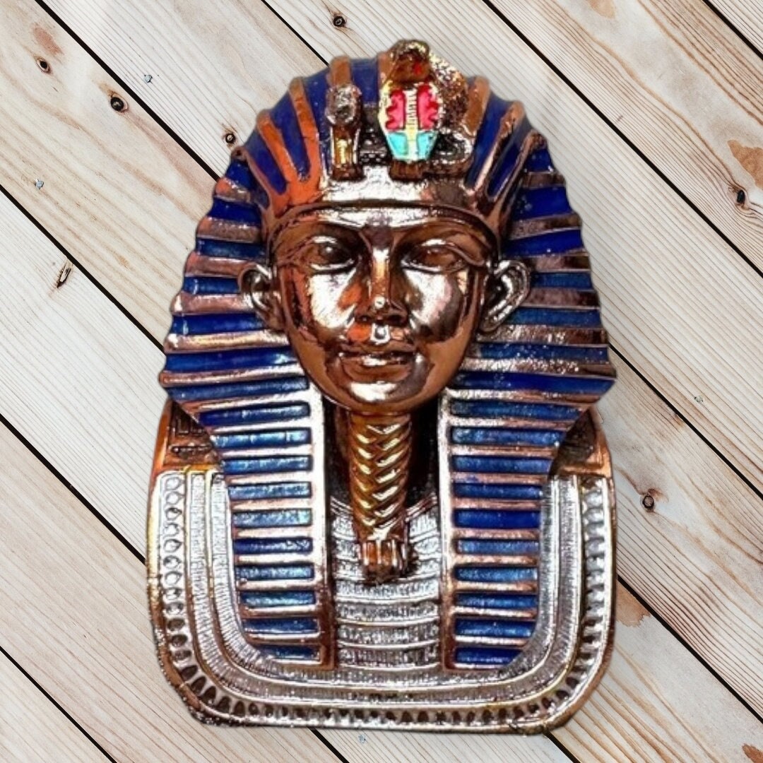 Cute Tutankhamun Egyptian Mask Statue, Egyptian Art Pharaoh King Tut ...