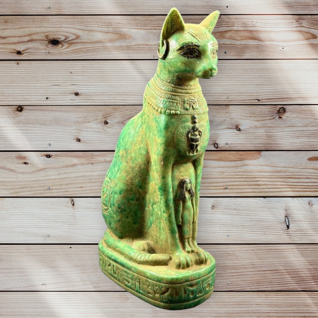 Pretty Statue of Egyptian Goddess Bastet Distinct Color Large Size With ...