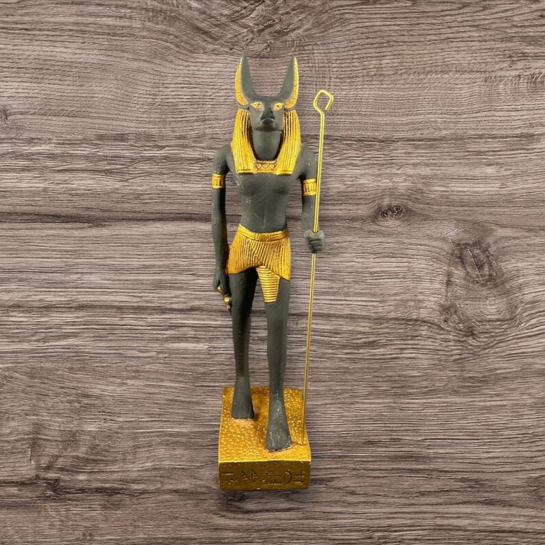Nice Golden Anubis Statue of Afterlife Egyptian God Anubis Sculpture ...