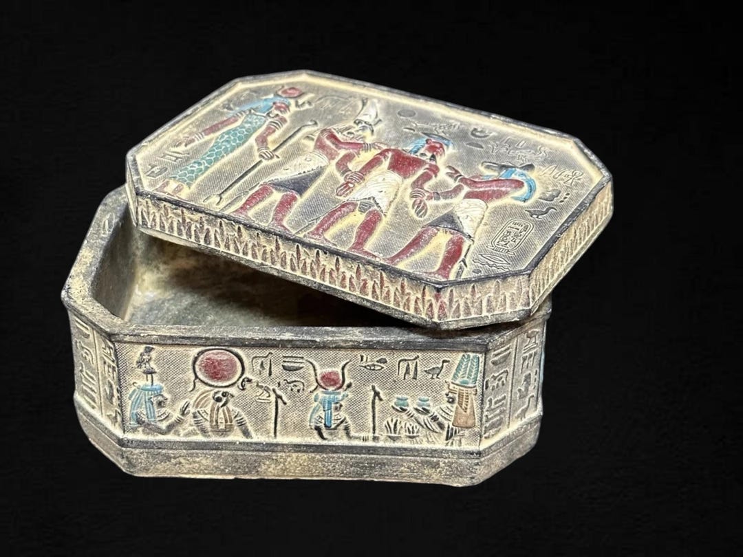 Treasure Box Ancient Egypt Stone Box Pharaohs and Gods Decorative ...