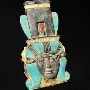 Hathor Mask Sculpture Wall Mounted Egyptian Goddess Hathor Head Venus ...