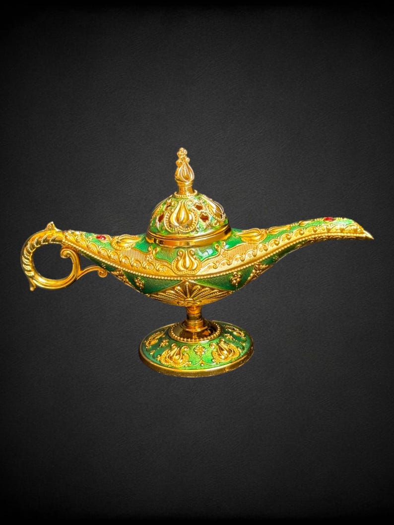Aladdin Lamp Magic Genie Lamp Vintage Retro Colorful Wishing Incense ...