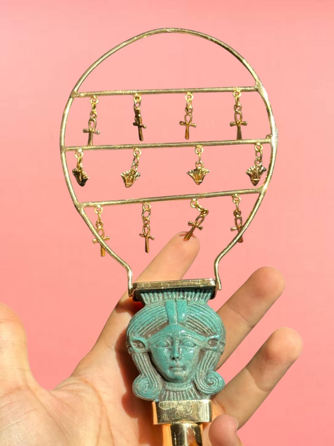 Rare Sistrum of Goddess Hathor Ancient Egyptian Sistrum Handmade Hathor ...