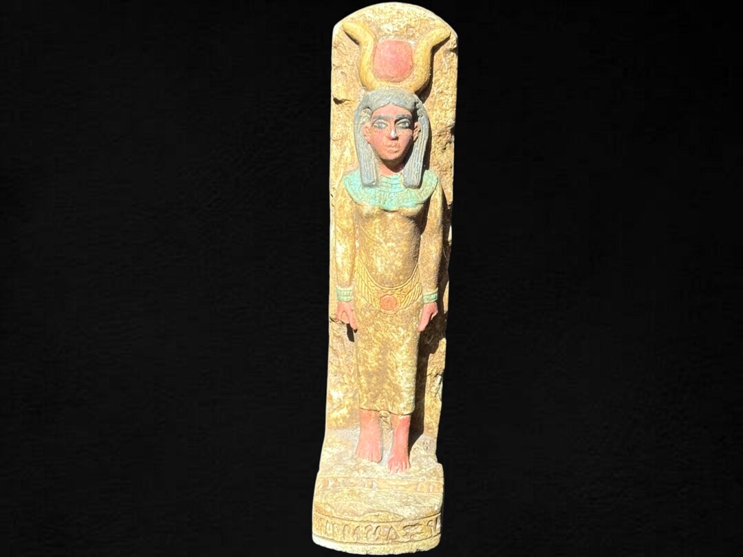 Goddess Isis Statue Large Stela Relief Heavy Sculpture With Inscription ...