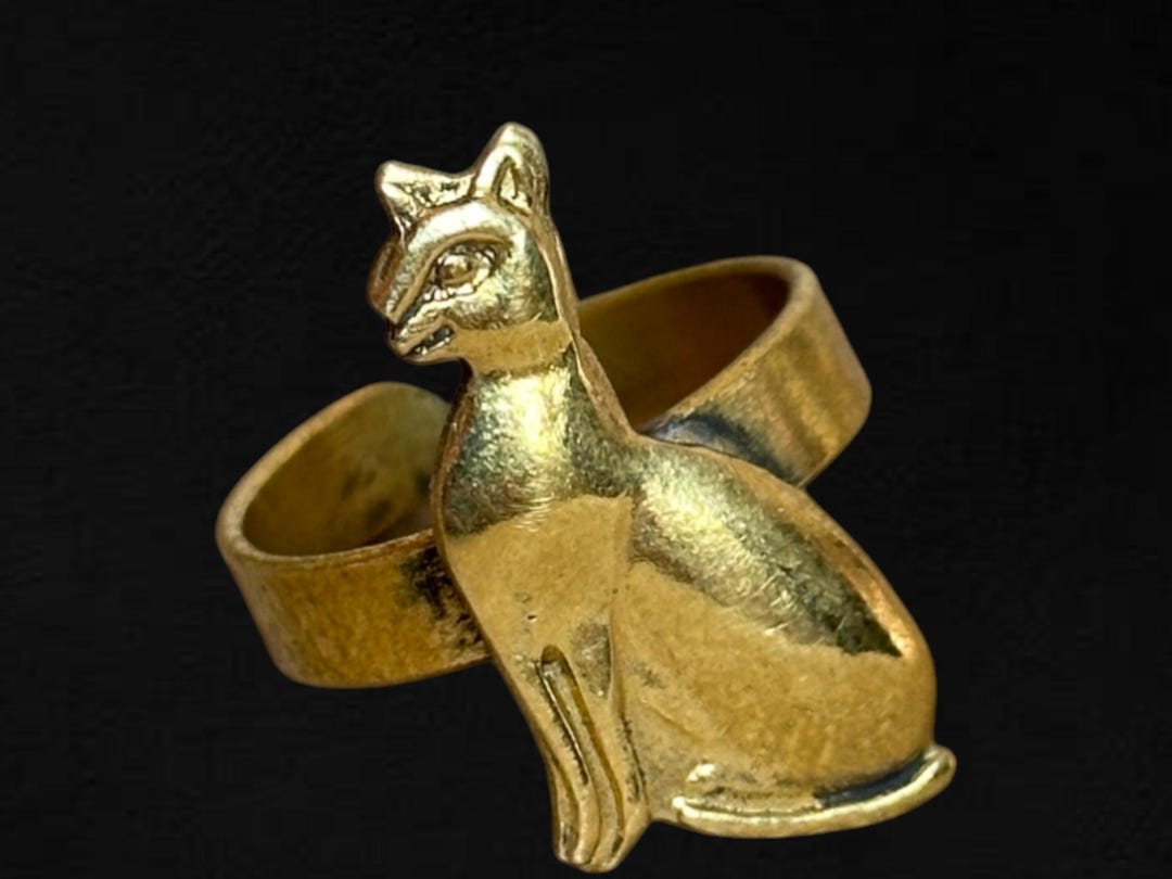 Adjustable Ring Egyptian Bastet Cat Egyptian Personalized Gift for Men ...