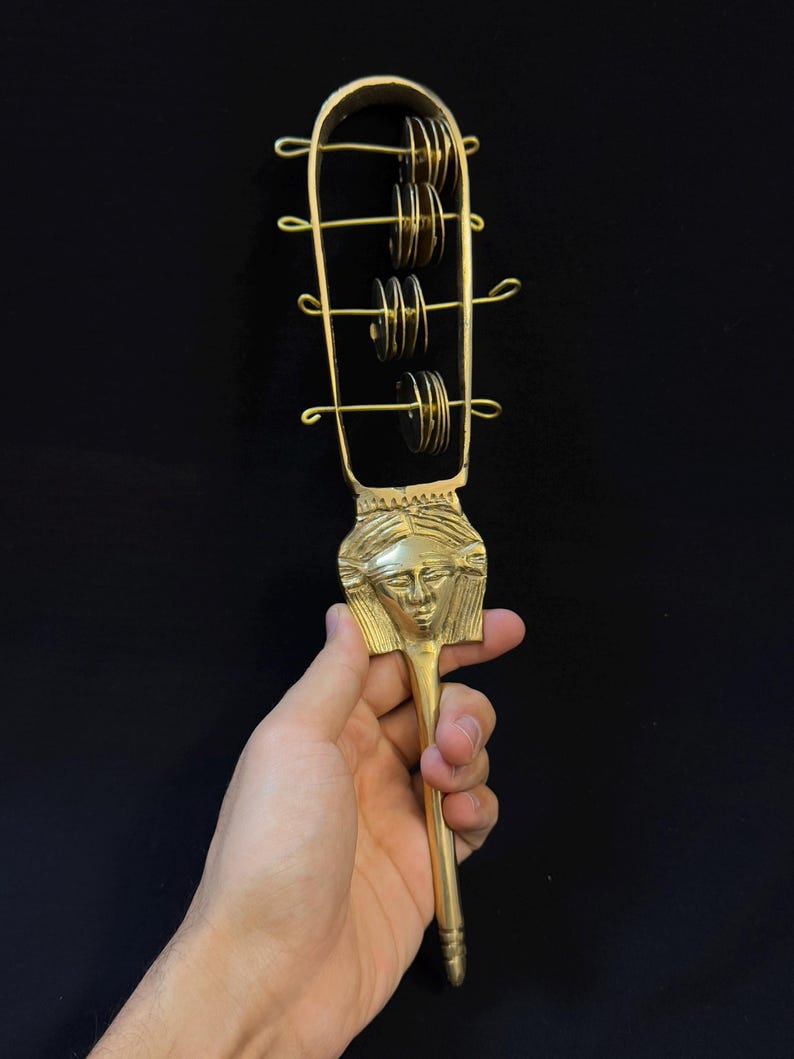 Pharaonic Sistrum of Goddess Hathor Ancient Egyptian Sistrum Handmade ...