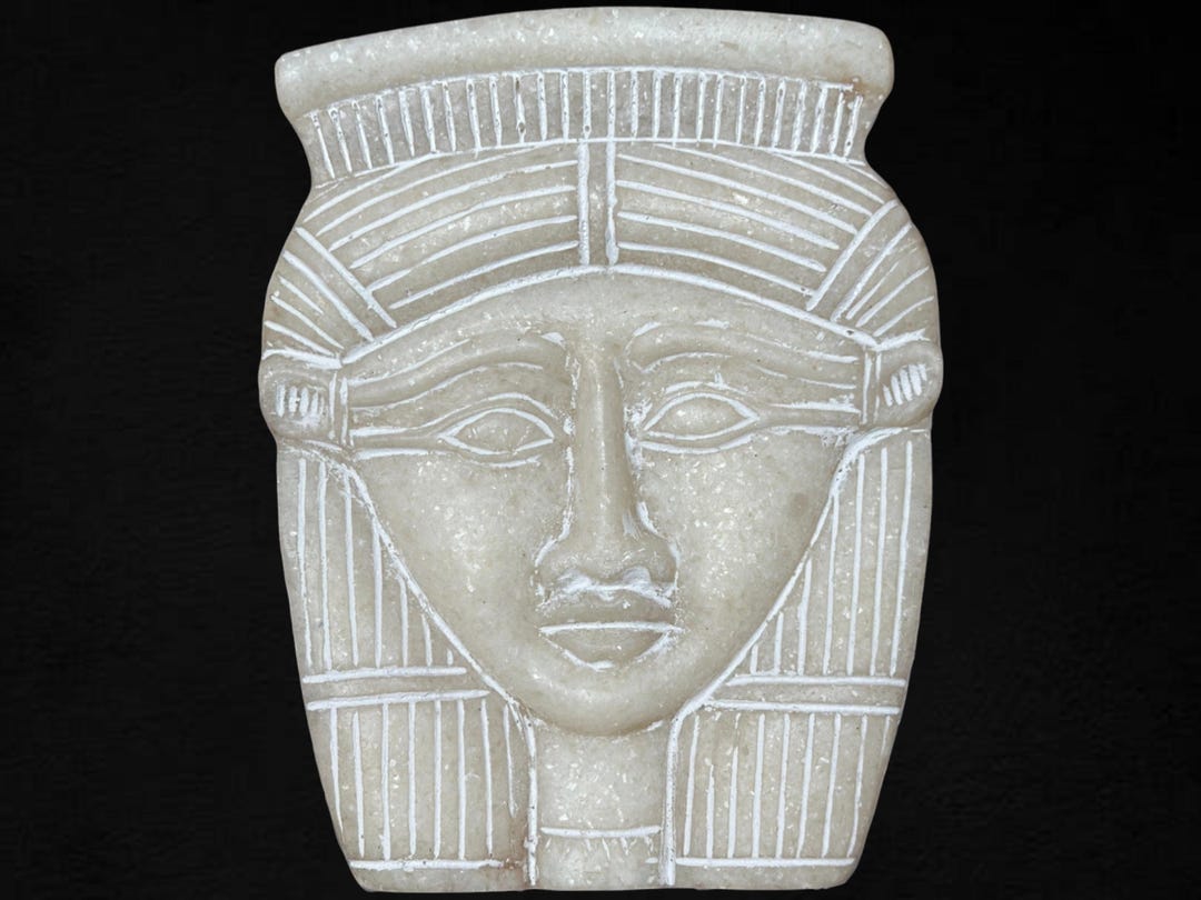 Hathor Sculpture Hathor Mask Wall Decor Mounted Stone Egyptian Goddess ...