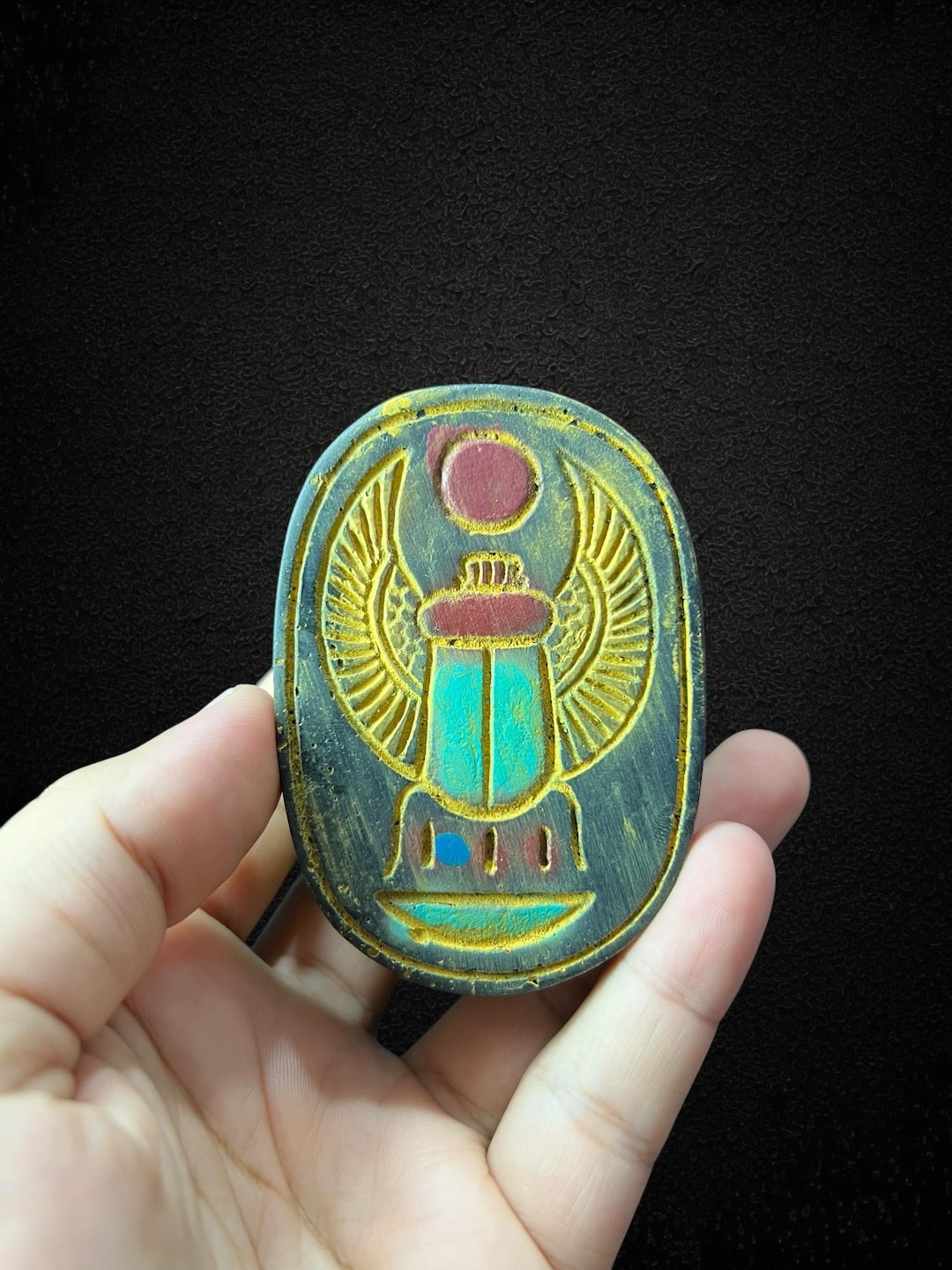 Ancient Egyptian Scarab Stone Replica – Handcrafted Symbol of ...