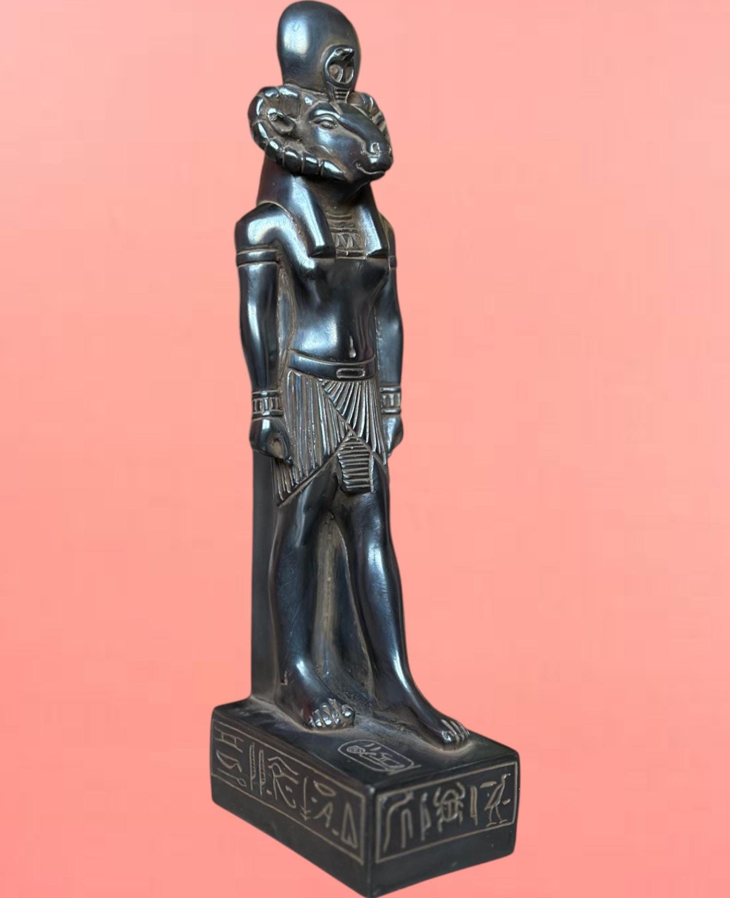 Ancient Egyptian Goddess Khnum Statue Khnum Crowned With Sun Disk and ...