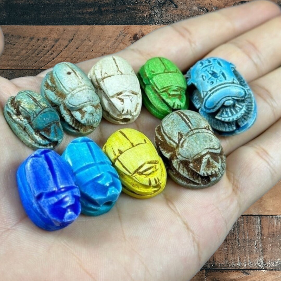 TUTANKHAMUN Revival Scarab of Luck Set Egyptian Revival Inlay Egyptian ...