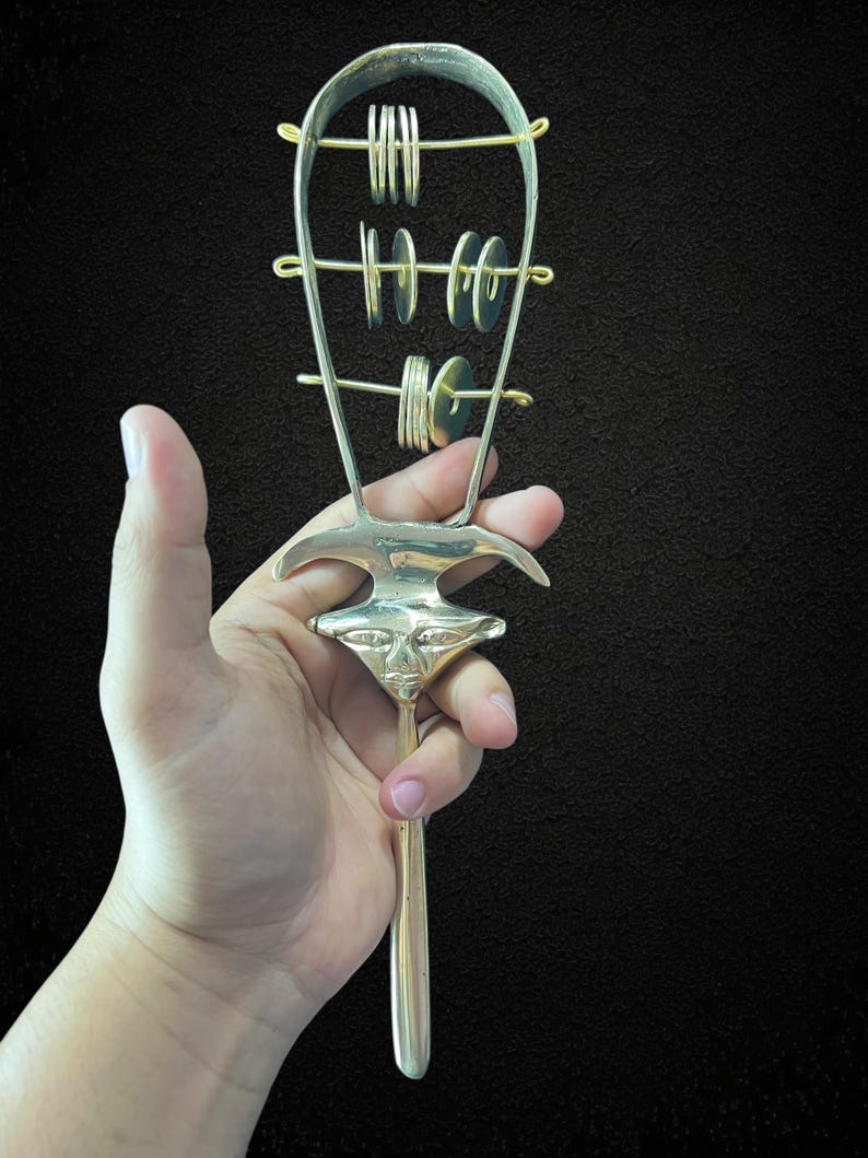 Hathor Sistrum Ritual Instrument – Brass Egyptian Sacred Rattle ...
