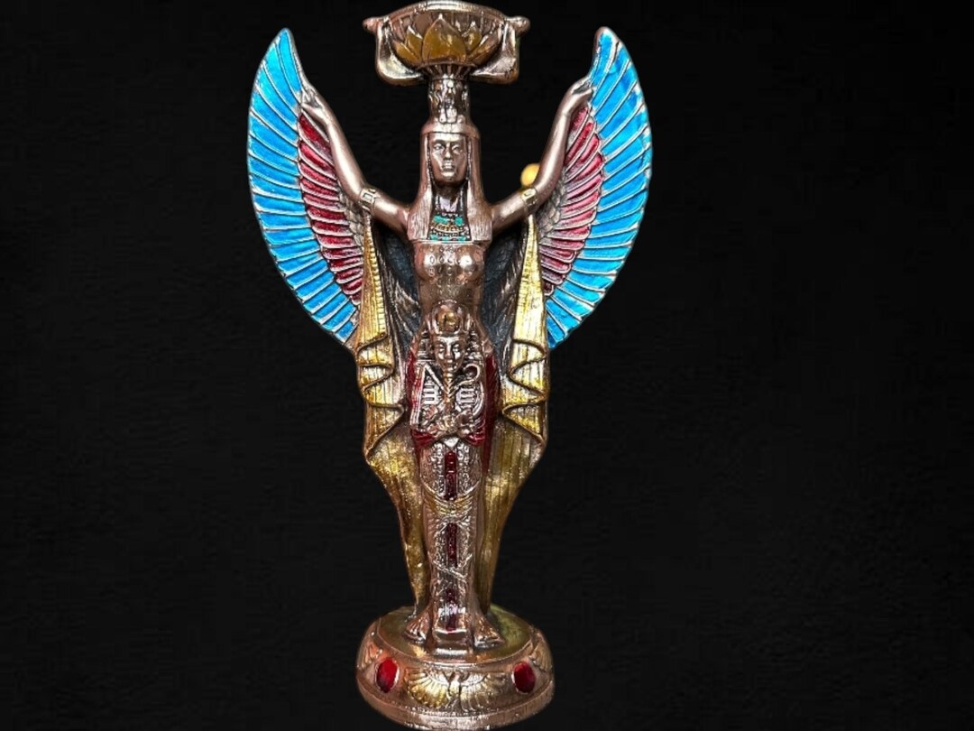 Rare Isis God Ancient Egyptian Copper Plated Statue of Goddess Isis ...