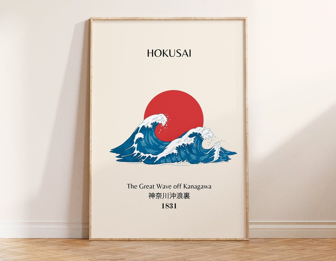 The Great Wave off Kanagawa Poster in a New Modern Art Shape - Etsy