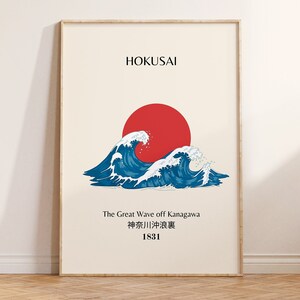 The Great Wave off Kanagawa Poster in a New Modern Art Shape - Etsy