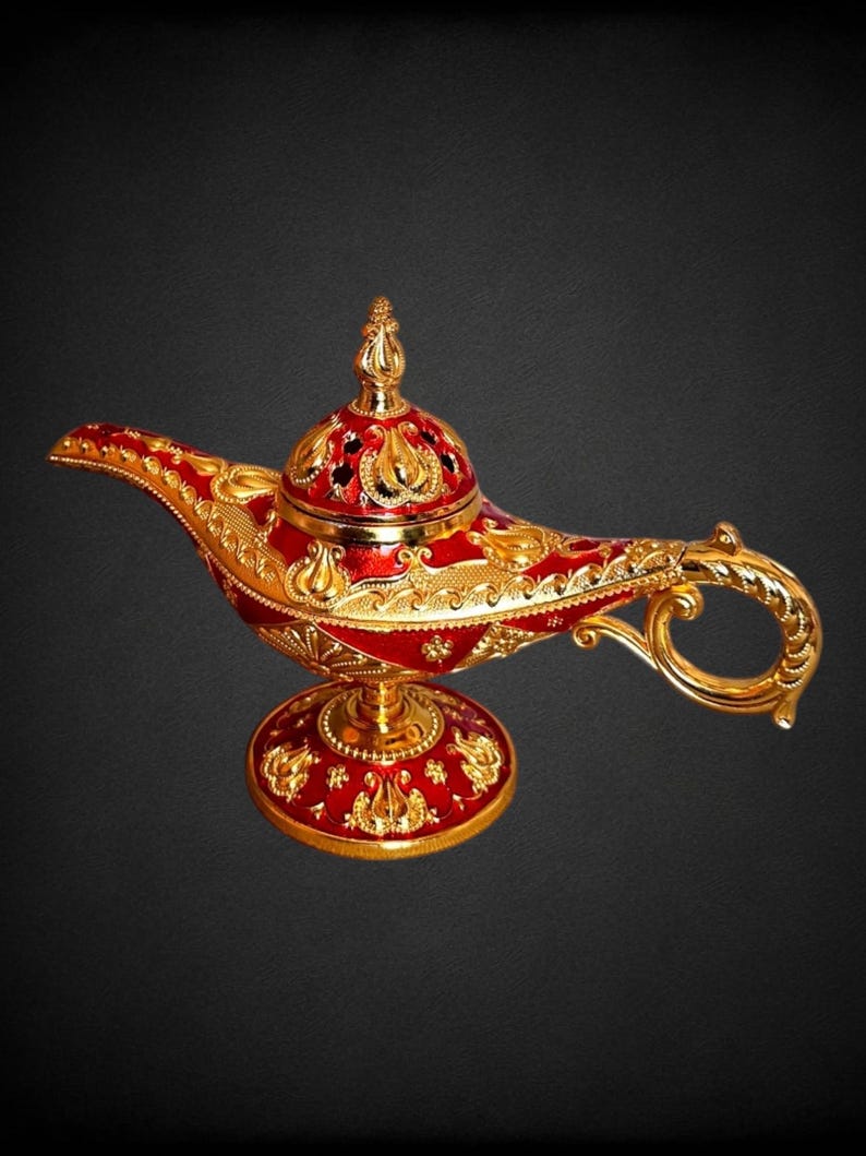 Aladdin Lamp Magic Genie Lamp Vintage Retro Colorful Wishing Incense ...