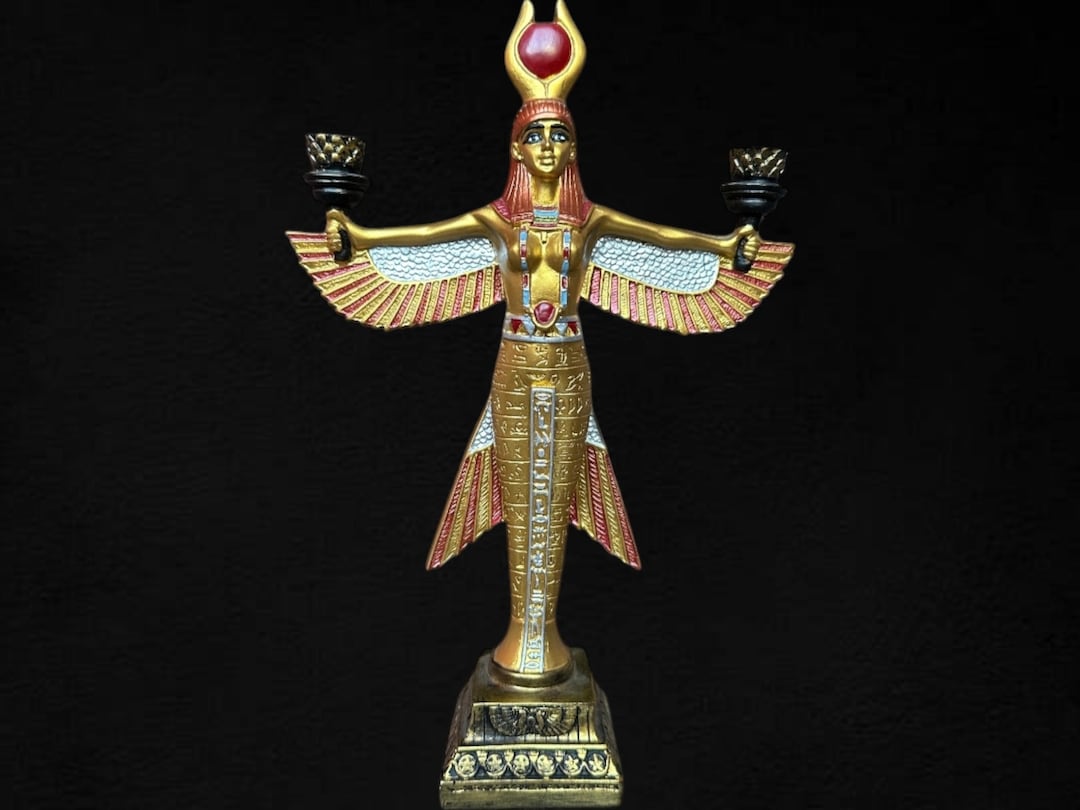 Isis Statue Goddess Candlestick Shape Winged Isis Handcrafted With ...