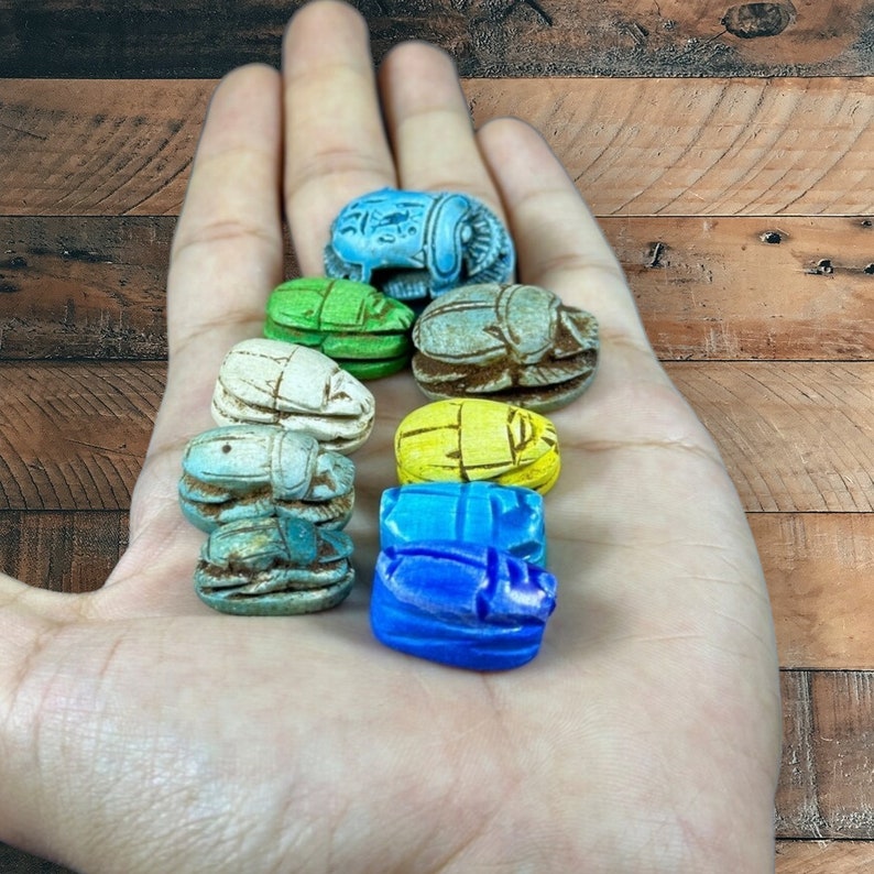 TUTANKHAMUN Revival Scarab of Luck Set Egyptian Revival Inlay Egyptian ...