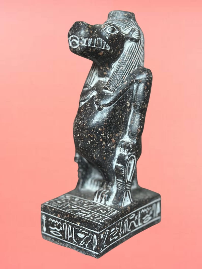Taweret Hippo Egyptian Goddess of Childbirth Sobek Crocodile Statue ...