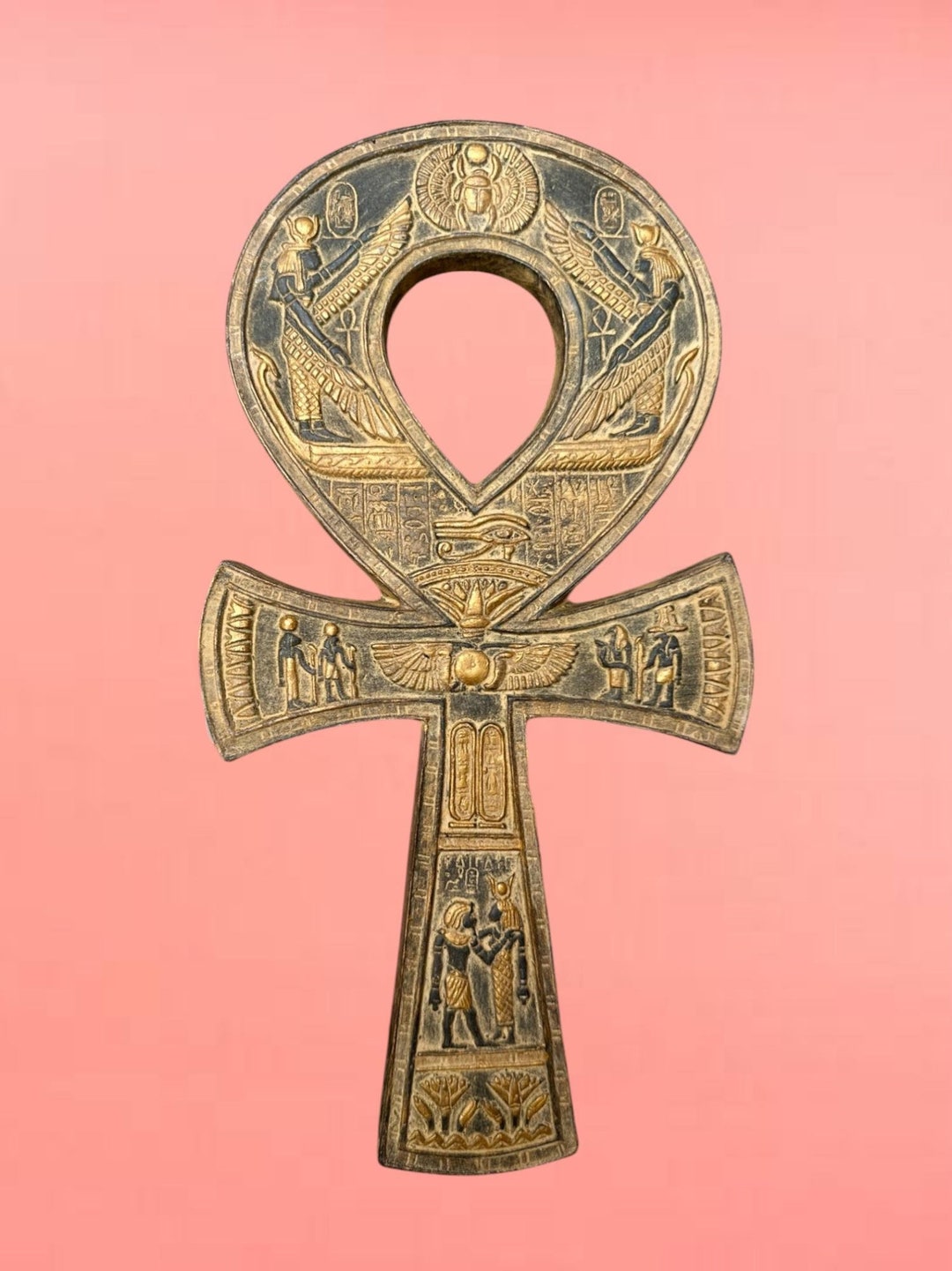 Egyptian Ankh Cross Egyptian Key of Life Ankh With Detailed Symbols ...