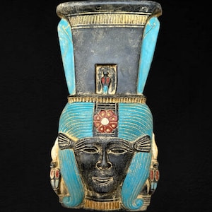 Rare Hathor Mask Sculpture Wall Mounted Egyptian Goddess Hathor Head ...