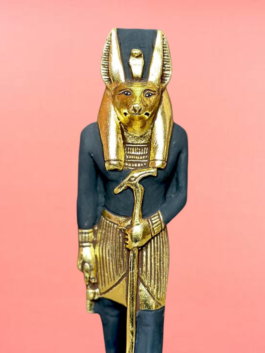 Anubis Standing Statue Egyptian God Anubis Black and Gold Statue ...