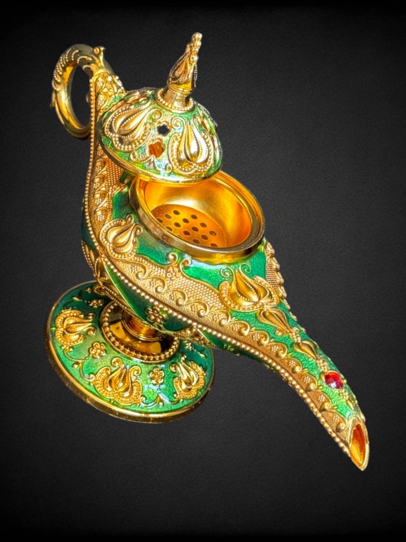 Aladdin Lamp Magic Genie Lamp Vintage Retro Colorful Wishing Incense ...