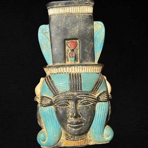 Hathor Mask Sculpture Wall Mounted Egyptian Goddess Hathor Head Venus ...