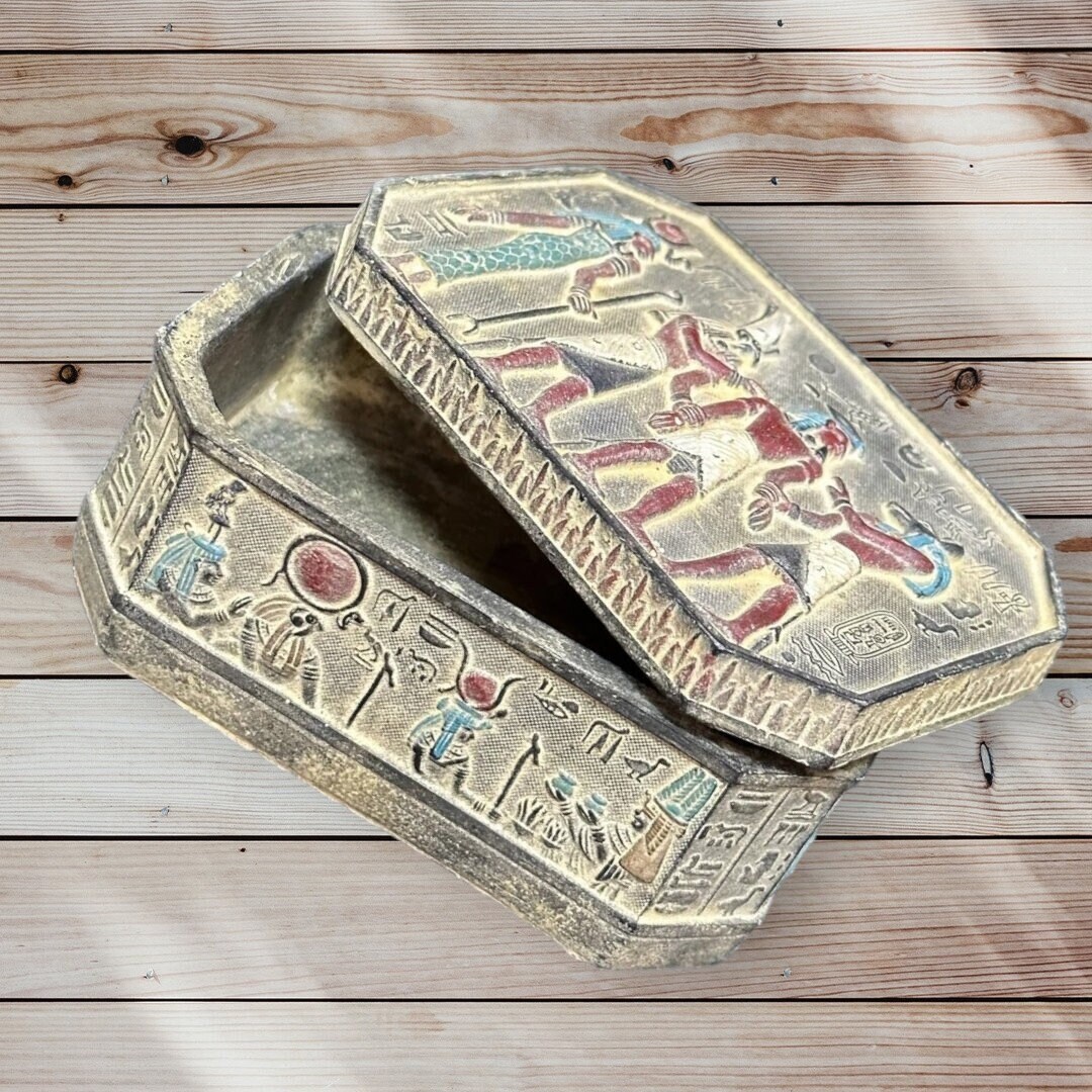 Treasure Box Ancient Egypt Stone Box Pharaohs and Gods Decorative ...