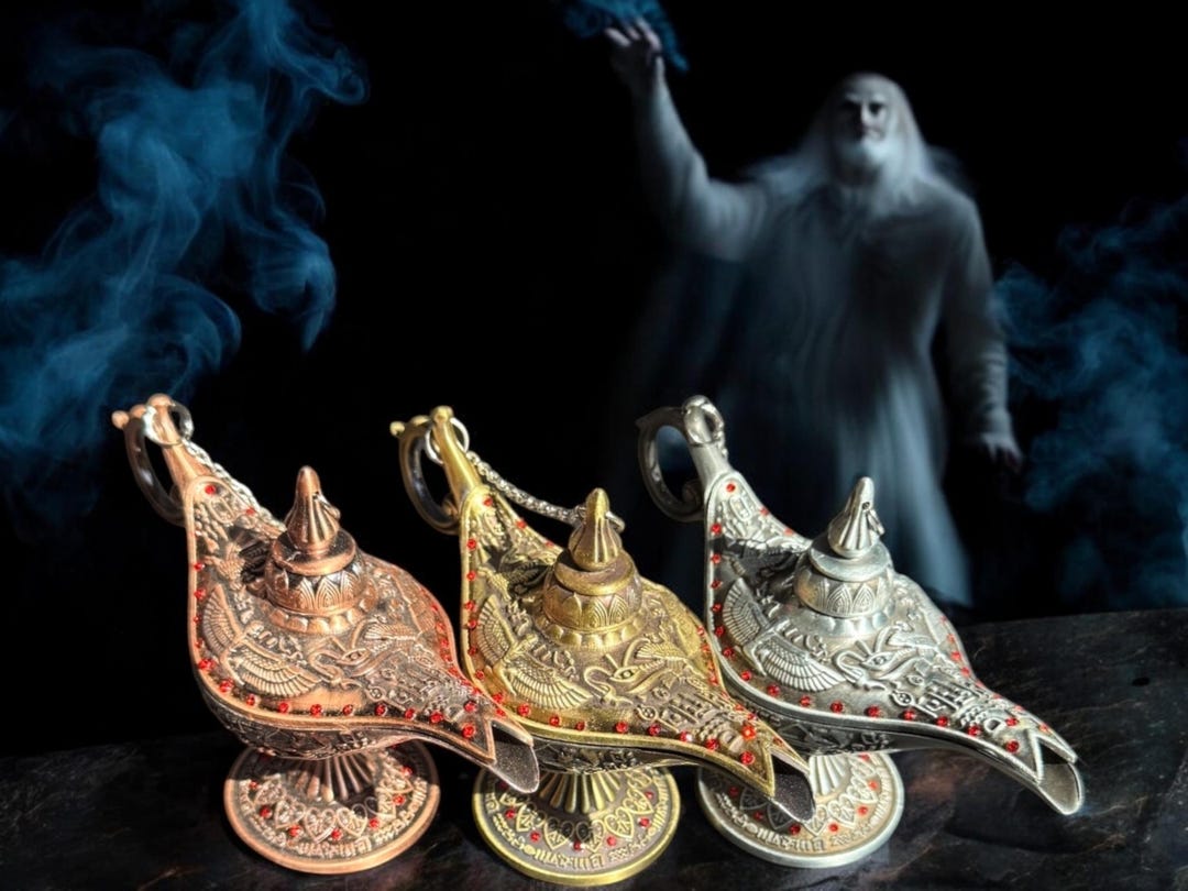 Set of Three Aladdin Magic Lamp Genie Lamp Antique Ghost Lamp Brass ...