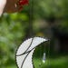 Handcrafted White Stained Glass Moon Suncatcher With Sparkling ...