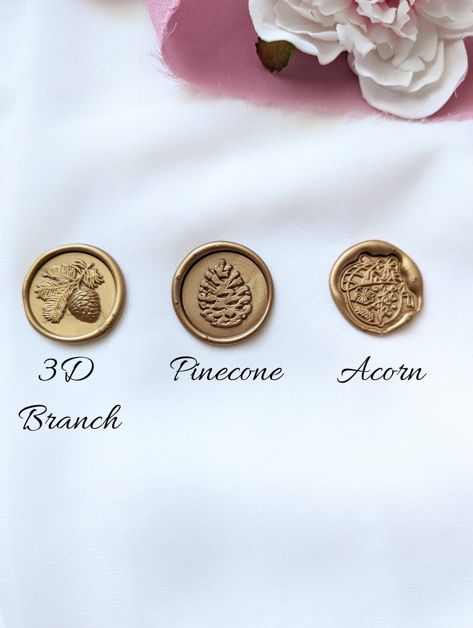 Pinecone/ Acorn- Handcrafted Self-adhesive Wax Seals- Set of 25 - Etsy
