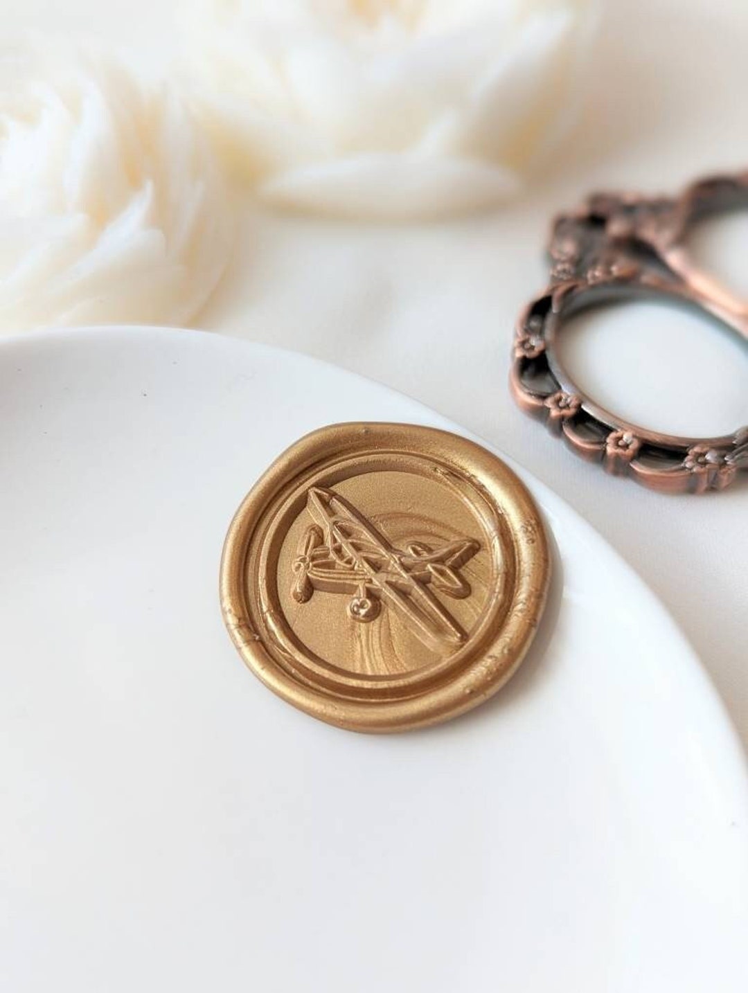 Vintage Airplane Handmade Self-adhesive Wax Seal Stickers/ Peel & Stick ...