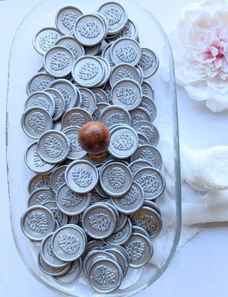 Pinecone/ Acorn- Handcrafted Self-adhesive Wax Seals- Set of 25 - Etsy