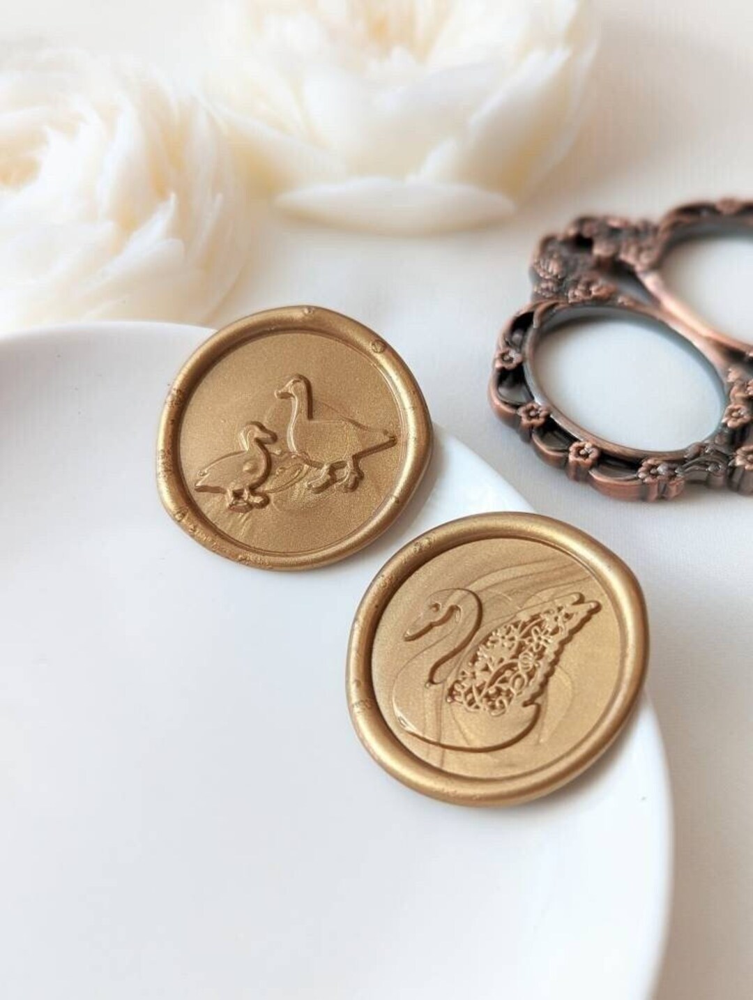 Handmade Swan & Ducks Wax Seal Stickers: Wedding Invitations, Set of 25 ...