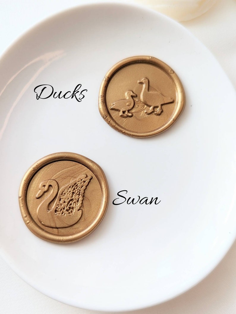 Handmade Swan & Ducks Wax Seal Stickers: Wedding Invitations, Set of 25 ...