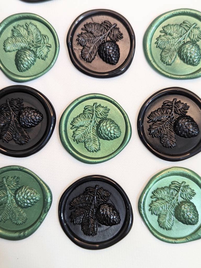 Pinecone/ Acorn- Handcrafted Self-adhesive Wax Seals- Set of 25 - Etsy