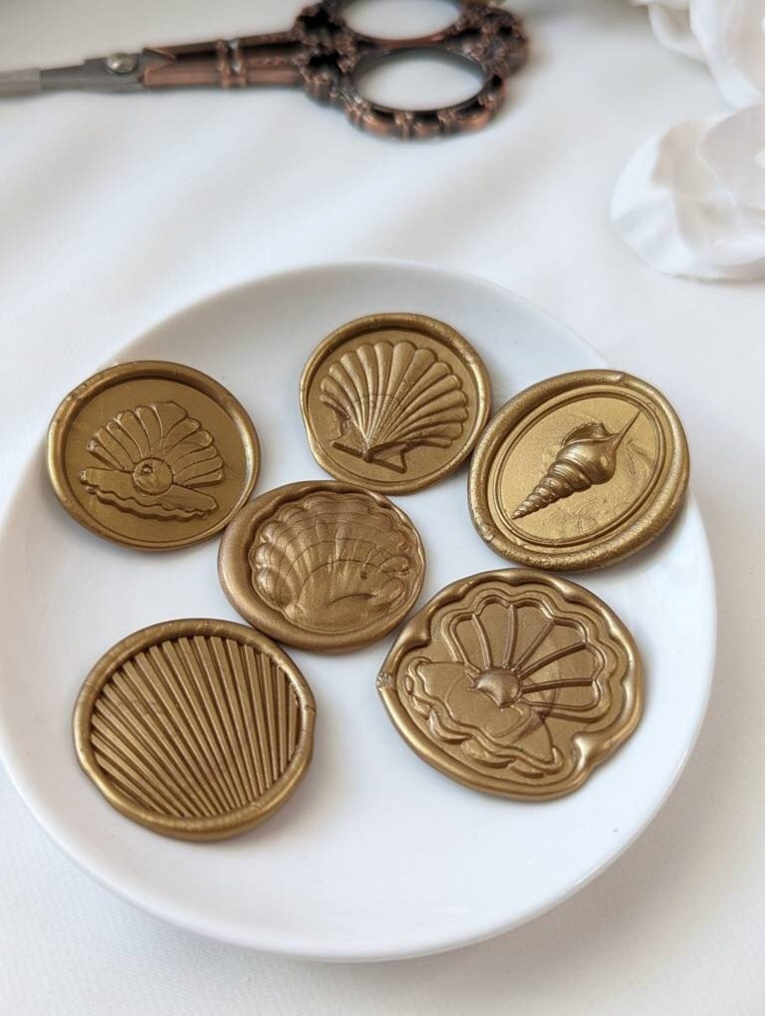 Seashell/pearl/clam/nautical/beach Wedding Handmade Self-adhesive Wax ...