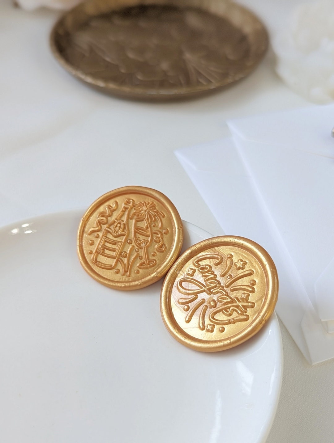 Congrats/celebrate Handmade Self Adhesive Wax Seal Stickers/ Peel ...