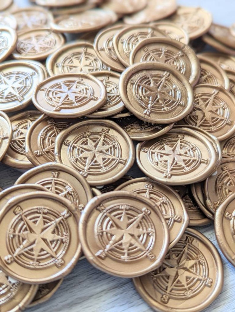 Nautical Wax Seal Stickers: Handmade Compass, Anchor, Lighthouse (set ...