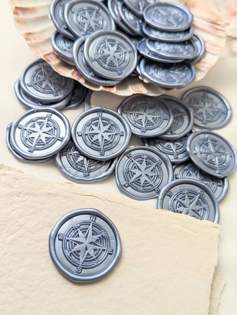 Nautical Wax Seal Stickers: Handmade Compass, Anchor, Lighthouse (set ...